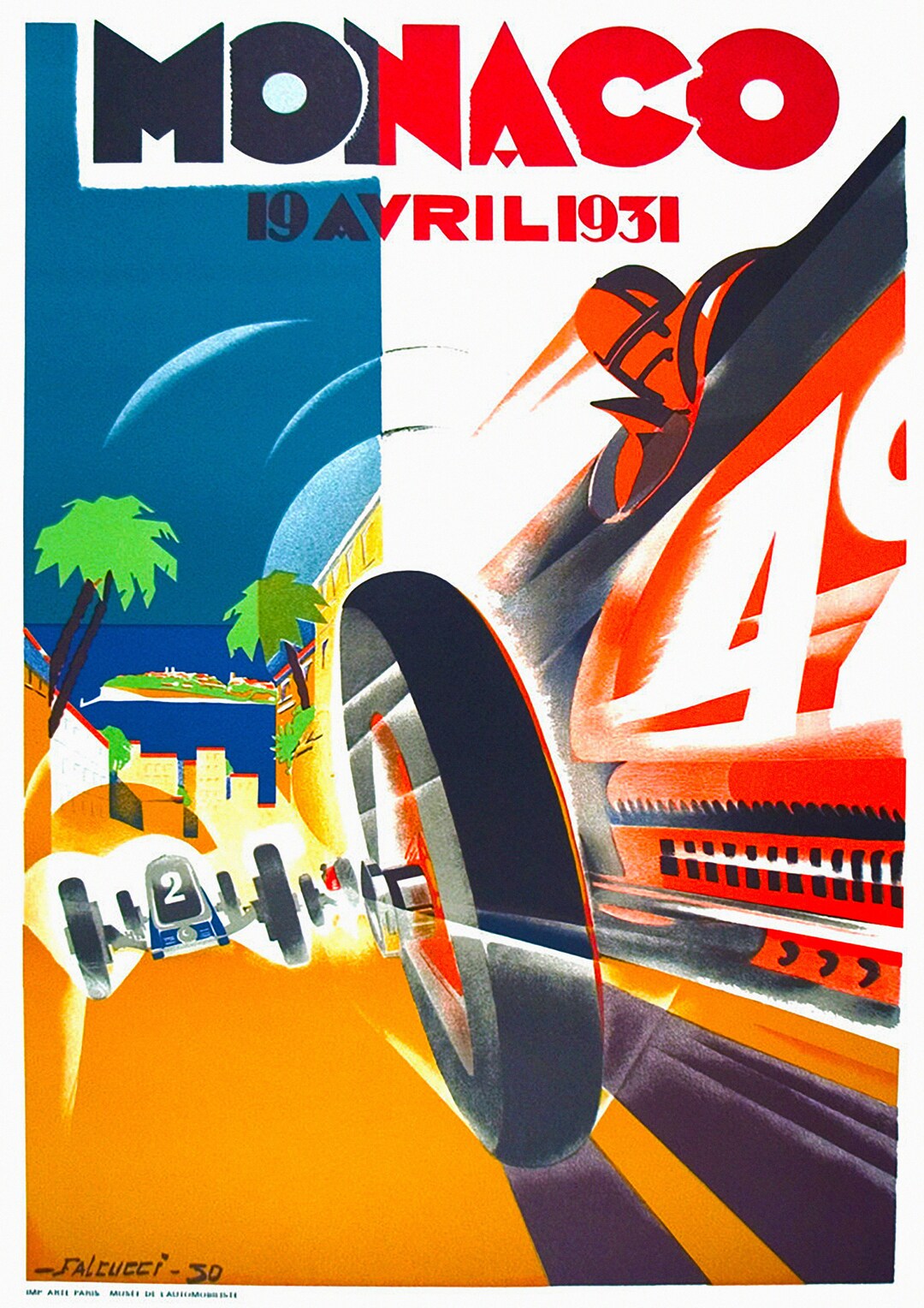 Reproduction Vintage Motor Racing Poster monaco Grand Prix 1931, Home ...