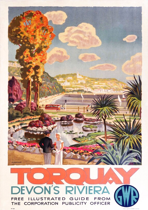 torquay travel poster torquay travel poster torquay travel torquay ...