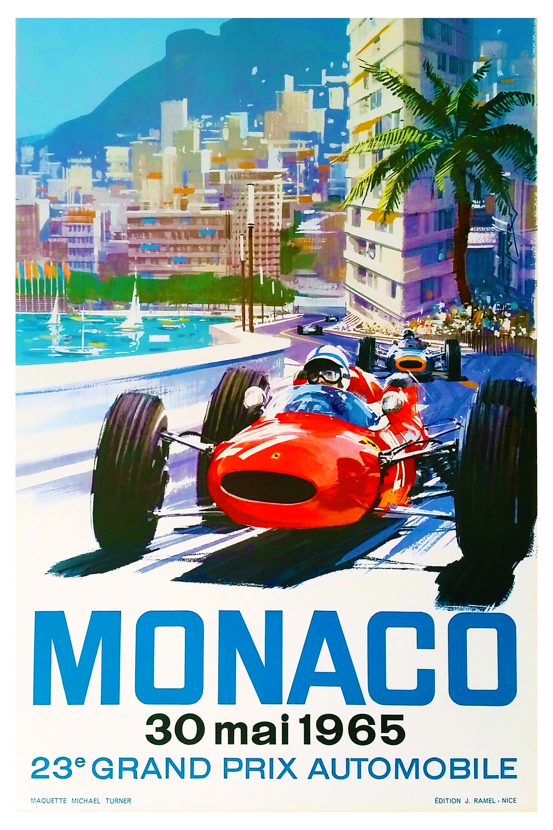 Reproduction Vintage Motor Racing Poster monaco 1965 Home Wall Art ...