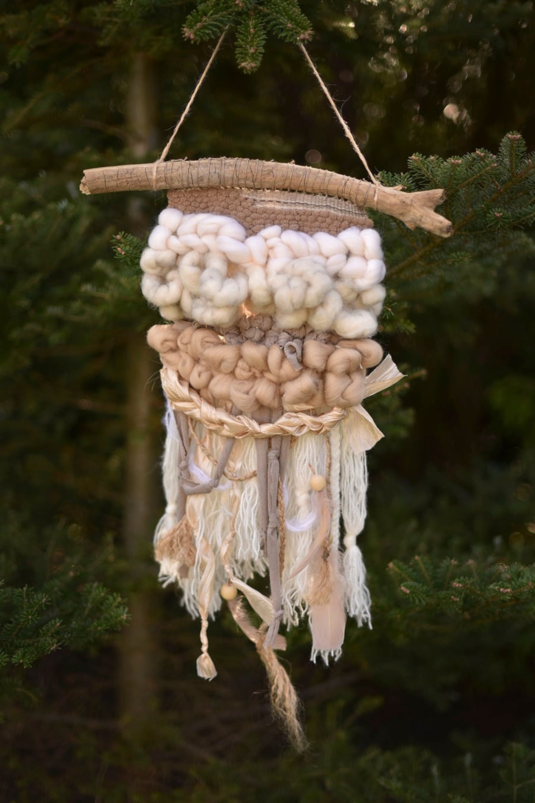 Rustic Wall Hanging in Cream and Beige Colors. Wall Decoration. Home ...