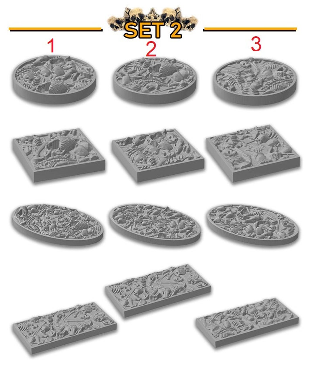 Bone Bases 25mm 32mm 40mm 60mm 80mm Warhammer D&D Pathfinder TTRPG ...