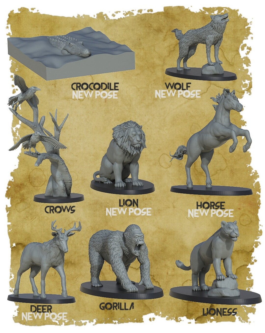 Animals Set 4 | Beast | Medium | Large | Huge | D&D | Pathfinder | 28mm ...