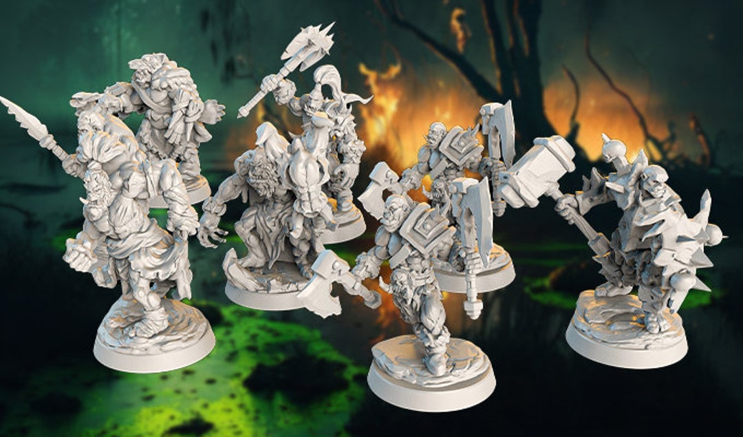 Orc Clan Miniatures Orc Miniatures Humanoid Medium D&D Pathfinder TTRPG ...