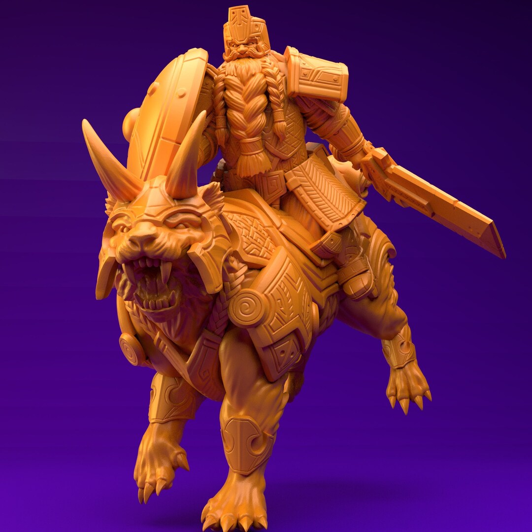 Dwarven Tiger Rider | Tiger | Humanoid | Beast | Medium | Large | D&D ...