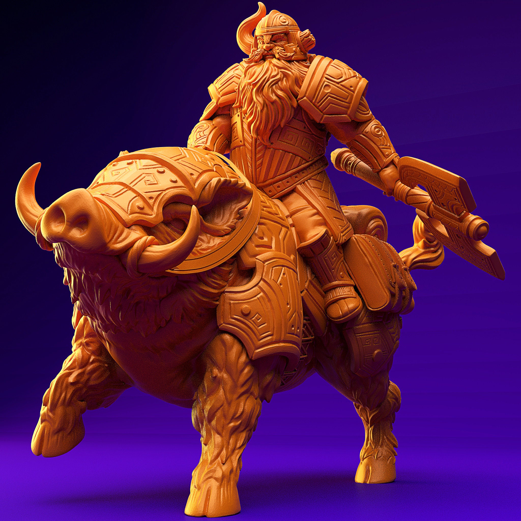 Dwarven Boar Rider | Wild Boar | Humanoid | Beast | Medium | Large | D ...