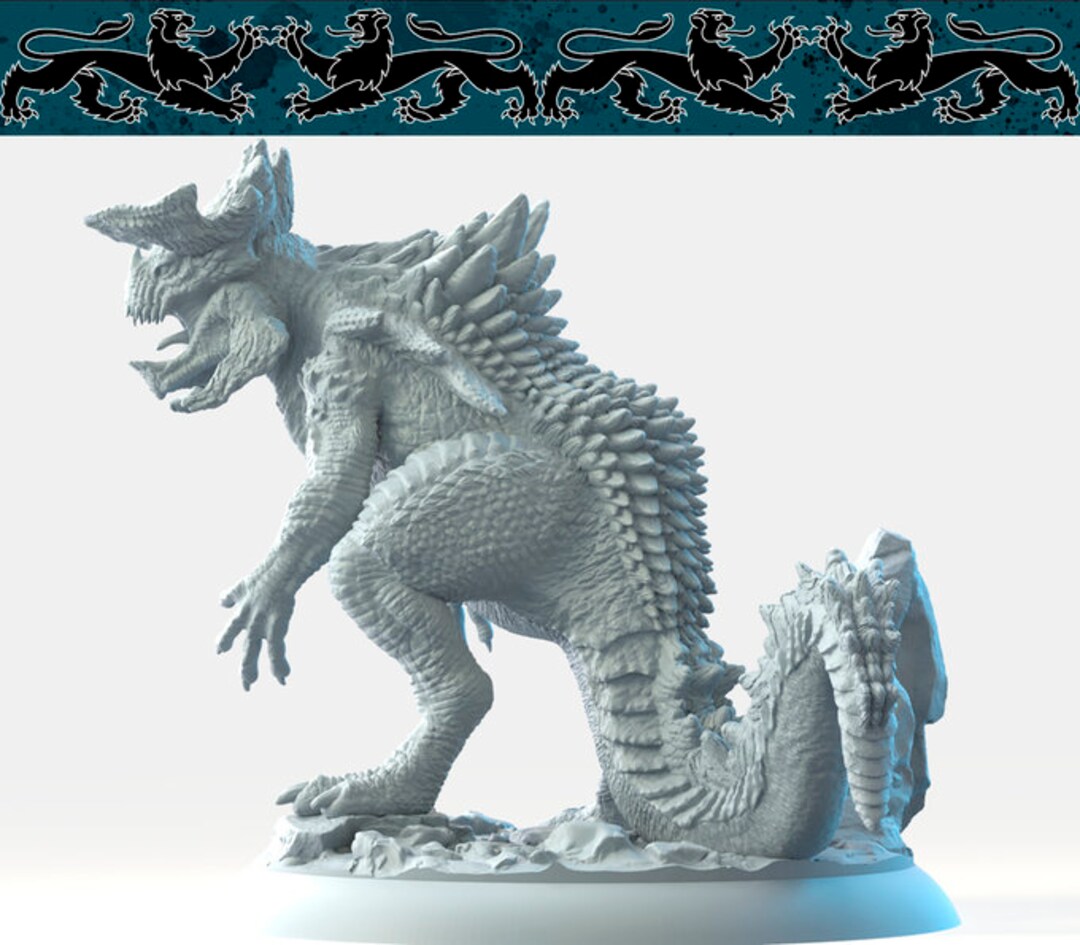 Kaiju Monstrosity Huge D&D Pathfinder TTRPG 32mm 28mm Brayan Nafarrate ...
