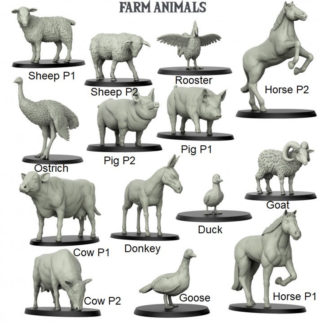 Farm Animals | Beast | Medium | Large | Huge | D&D | Pathfinder | 28mm ...