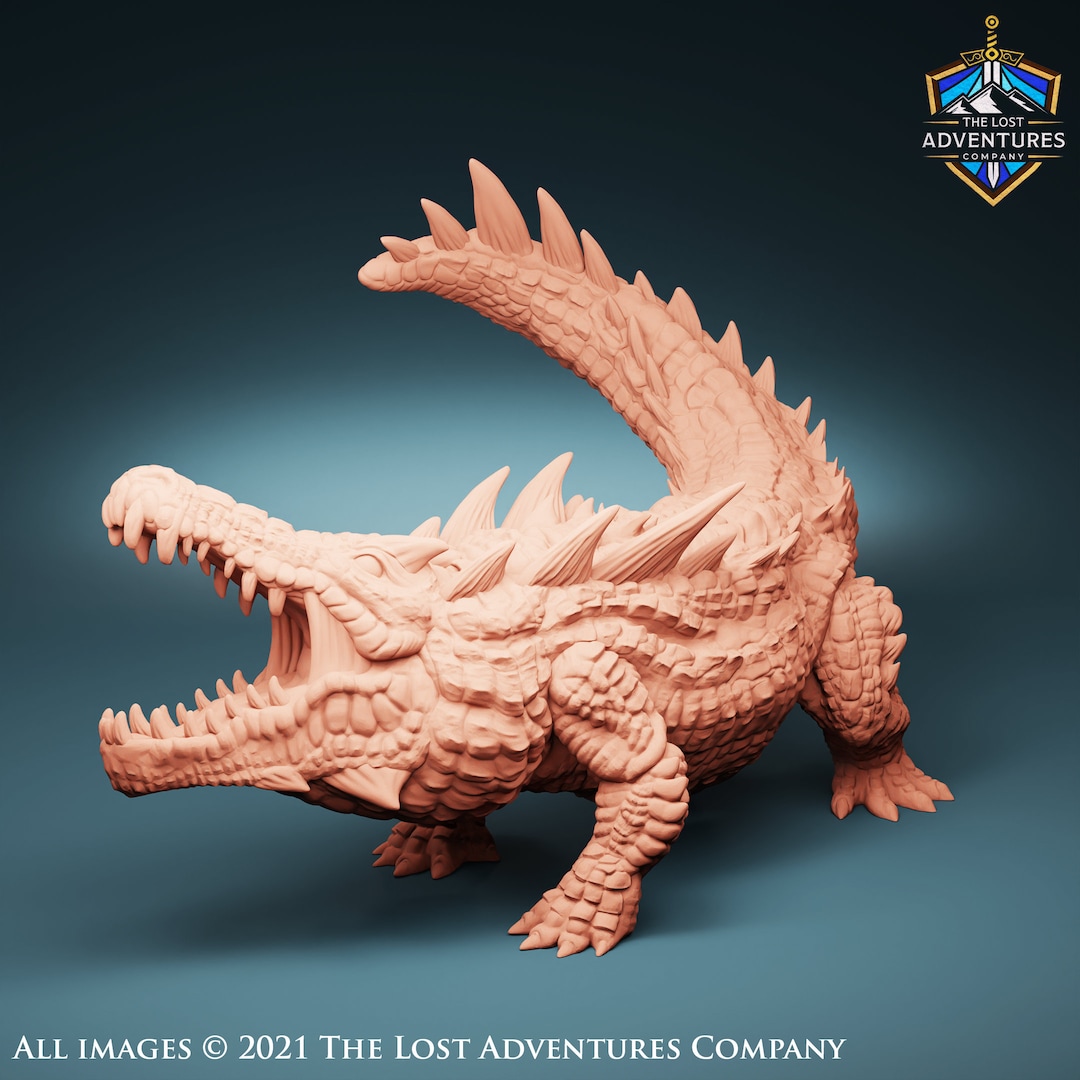 Dire Crocodile | Beast | Huge | D&D | Pathfinder | TTRPG | 28mm | 32mm ...