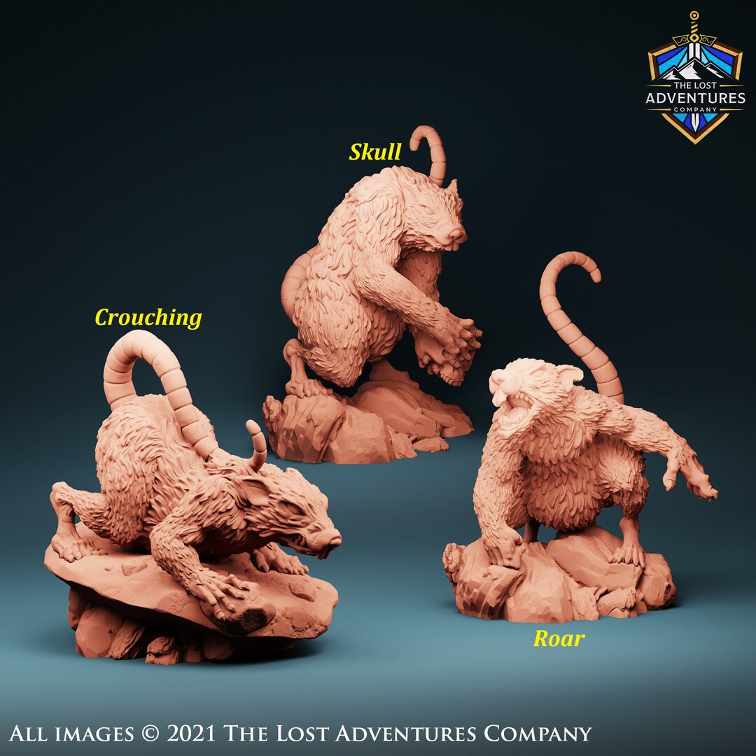 Giant Rats | Beast | Small | D&D | Pathfinder | TTRPG | 28mm | 32mm ...