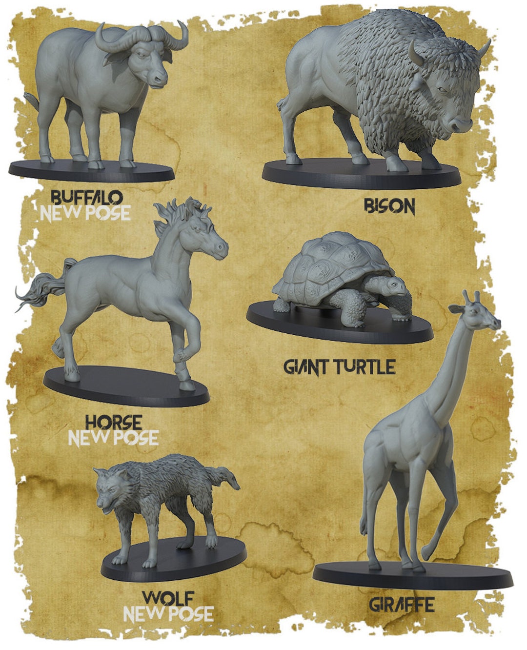 Animals Set 7 | Beast | Medium | Large | Huge | D&D | Pathfinder | 28mm ...