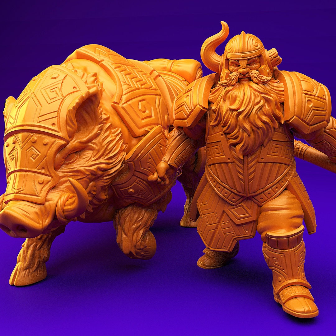 Dwarven Boar Rider | Wild Boar | Humanoid | Beast | Medium | Large | D ...