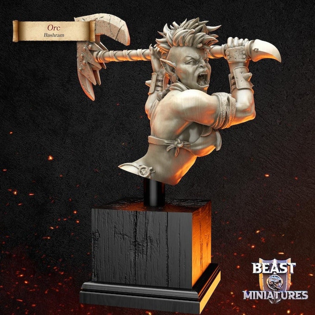 Mazoga Bust Female Orc Bust D&D Pathfinder TTRPG Miniature Beast Miniatures - Etsy
