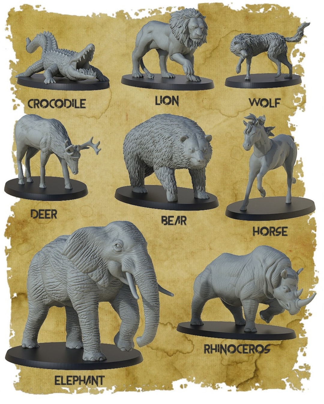 Animals Set 1 | Beast | Medium | Large | Huge | D&D | Pathfinder | 28mm ...