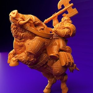 Dwarven Boar Rider | Wild Boar | Humanoid | Beast | Medium | Large | D ...