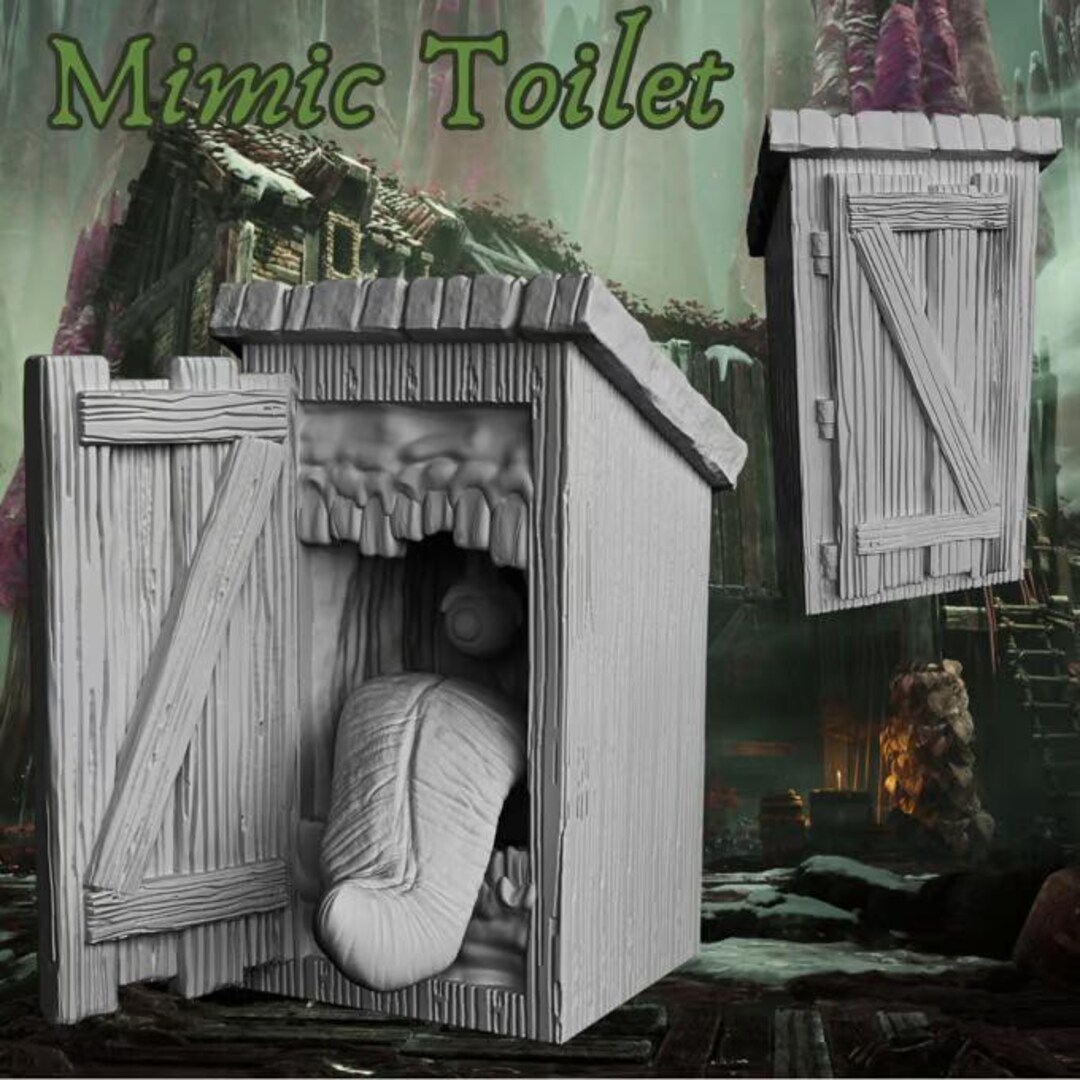 Toilet Mimic Mimic Monstrosity Large D&D Pathfinder TTRPG 28mm 32mm ...