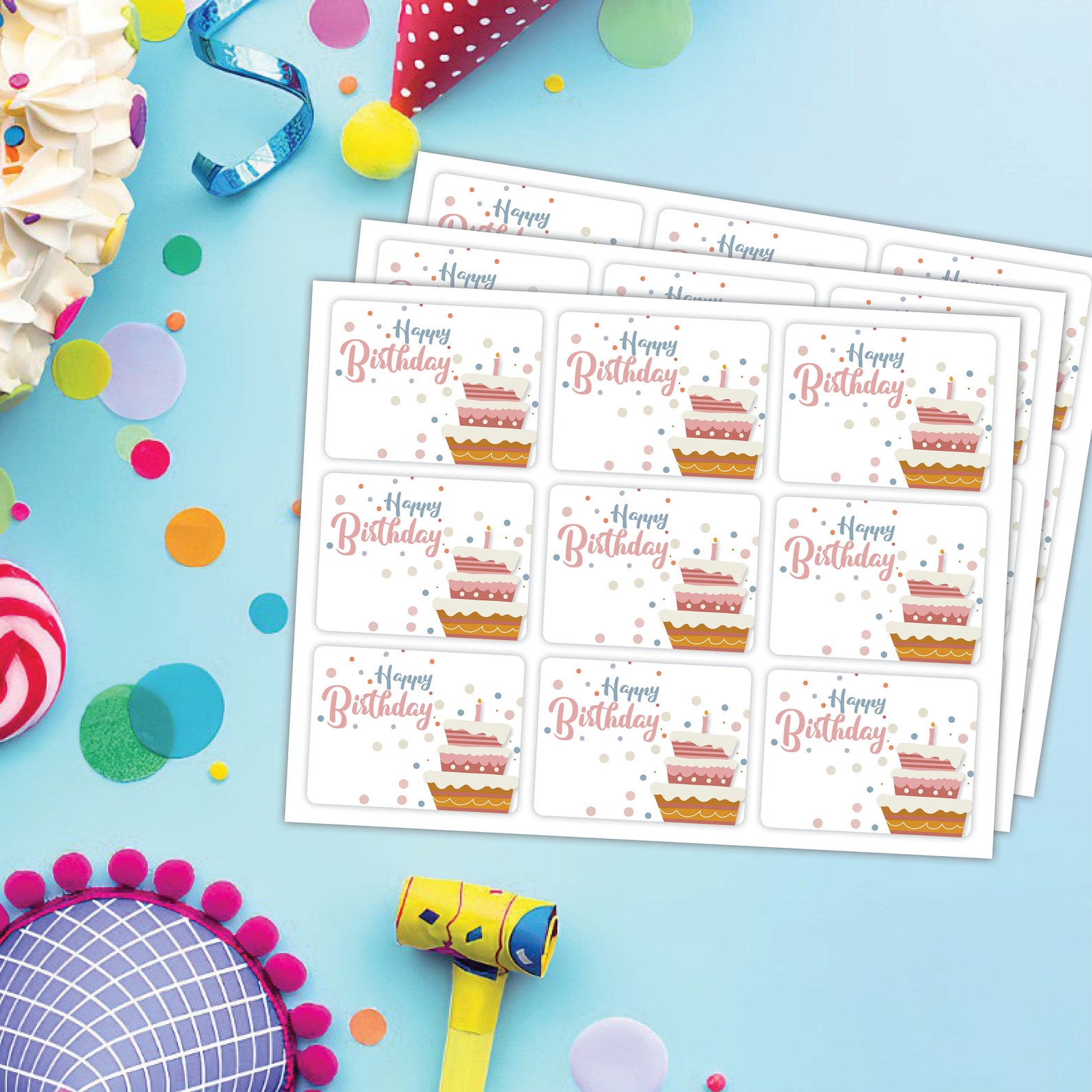 Cake Birthday Stickers Label Seals Party Packing Set of 27 | Etsy
