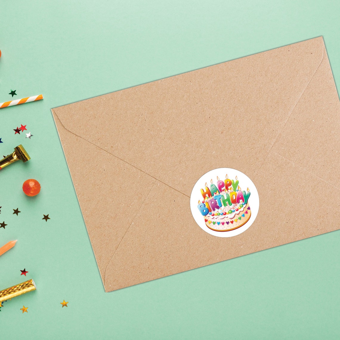 40x Birthday Stickers Birthday Cake Label Seals Party | Etsy