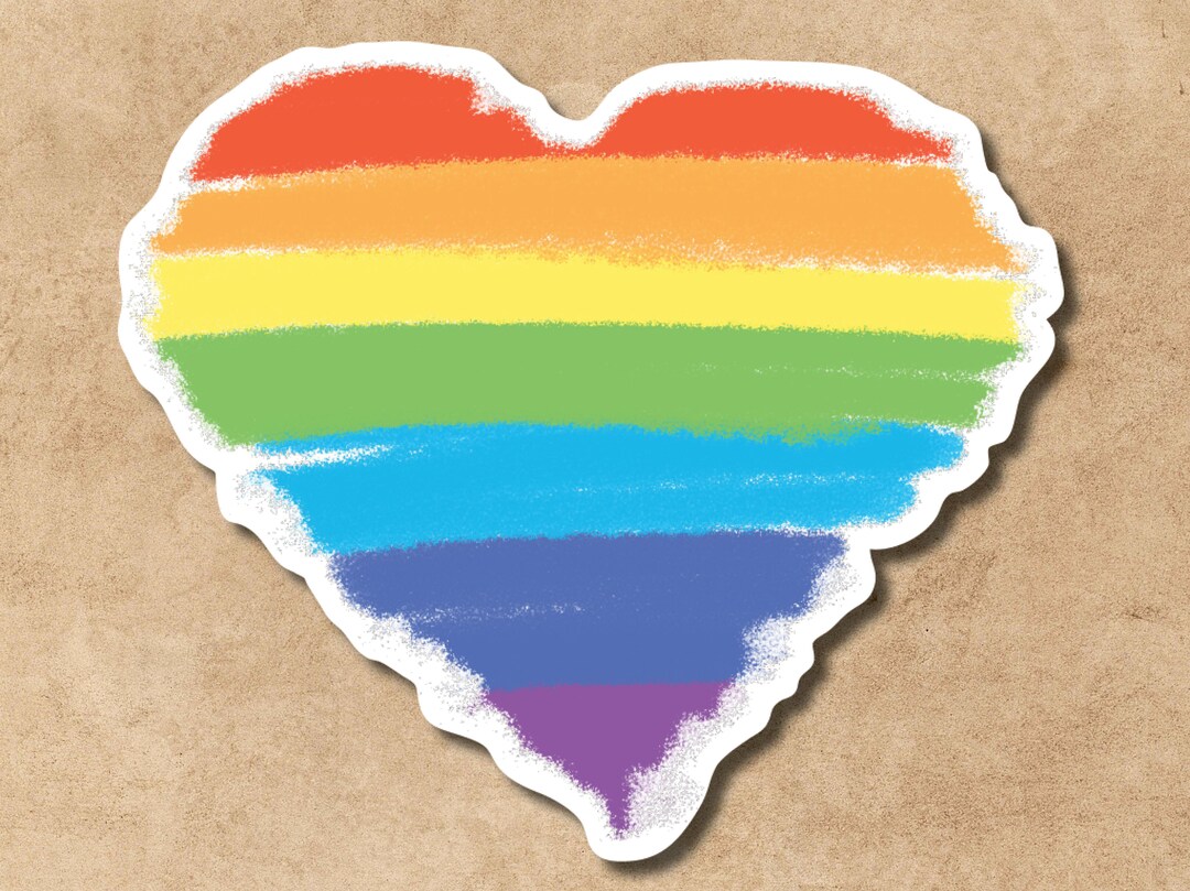 Rainbow Heart Sticker | Waterproof | Decal | Art | Die Cut | Free ...