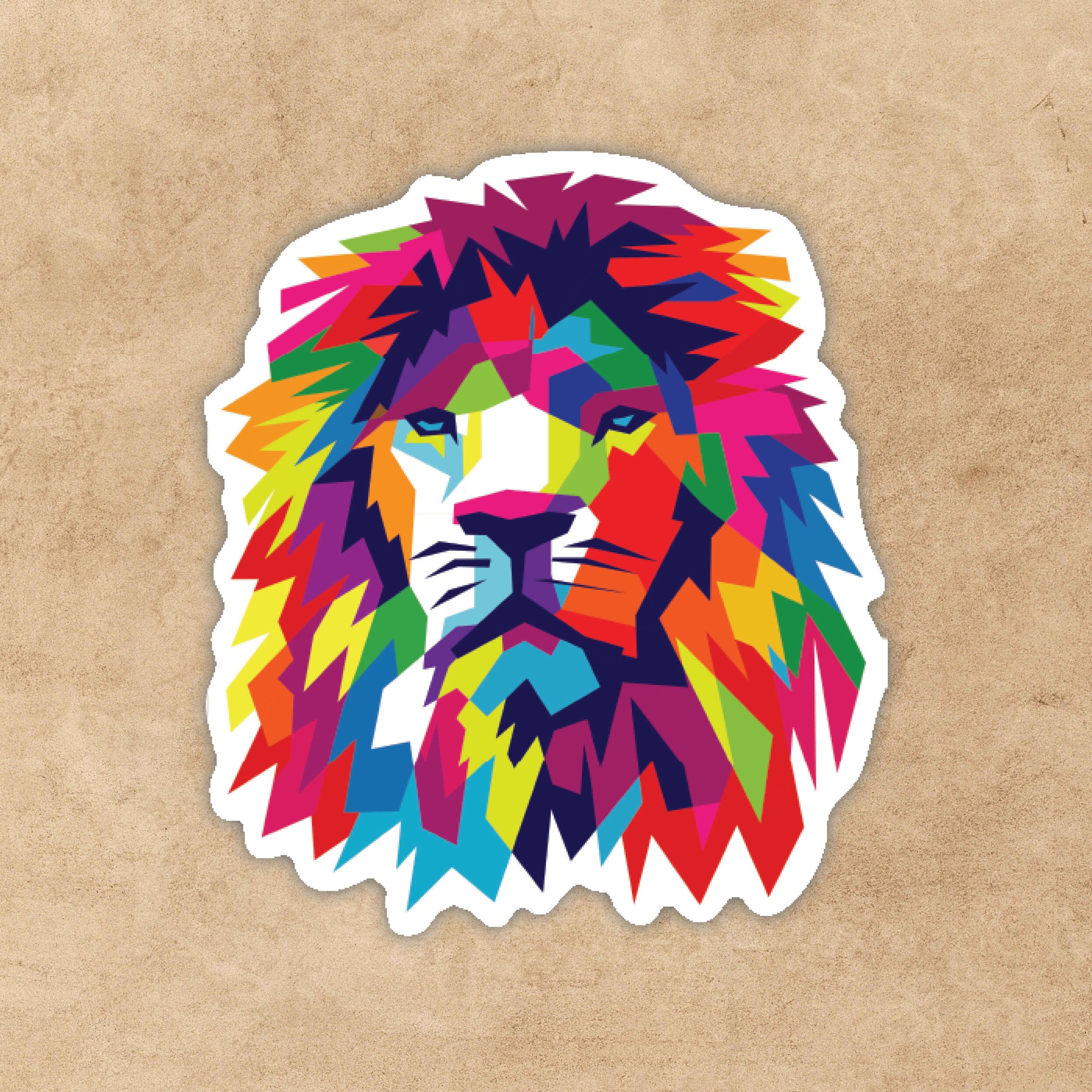 Lion Sticker | Waterproof | Decal | Art | Die Cut | Free Shipping - Etsy