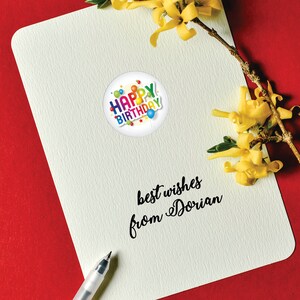 Happy Birthday Round Stickers | X40 or More | Label Seals | Gift ...