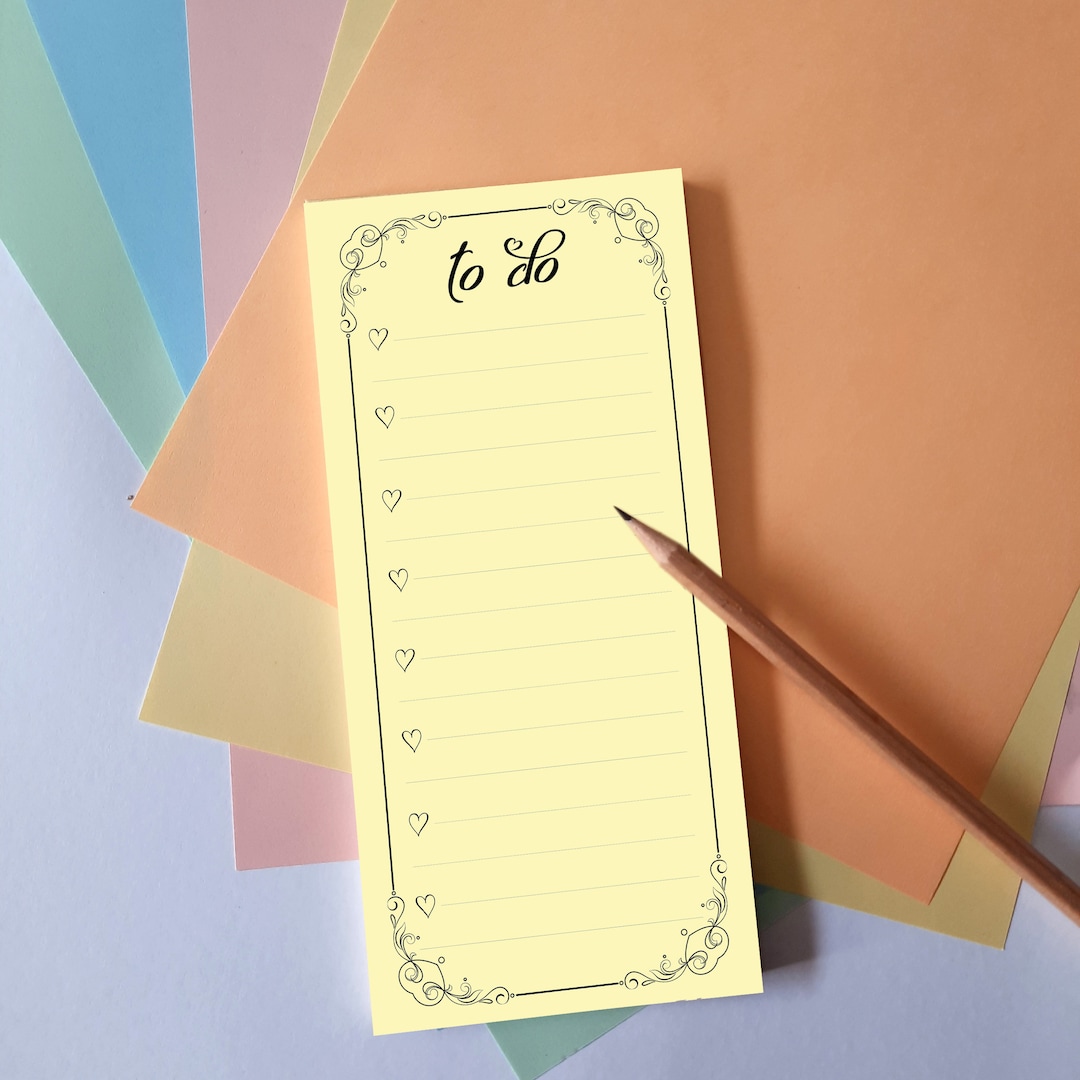 Fancy to Do List Coloured Paper Daily Use Note Pad 50 Sheets Free ...