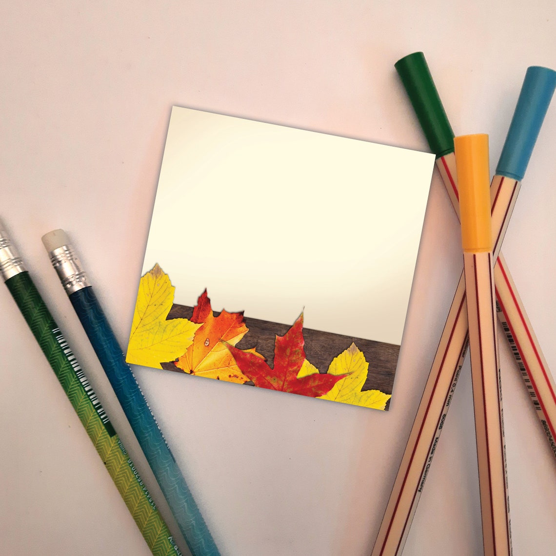 Autumn Leaves Notepad Memo Note Block Square Free | Etsy
