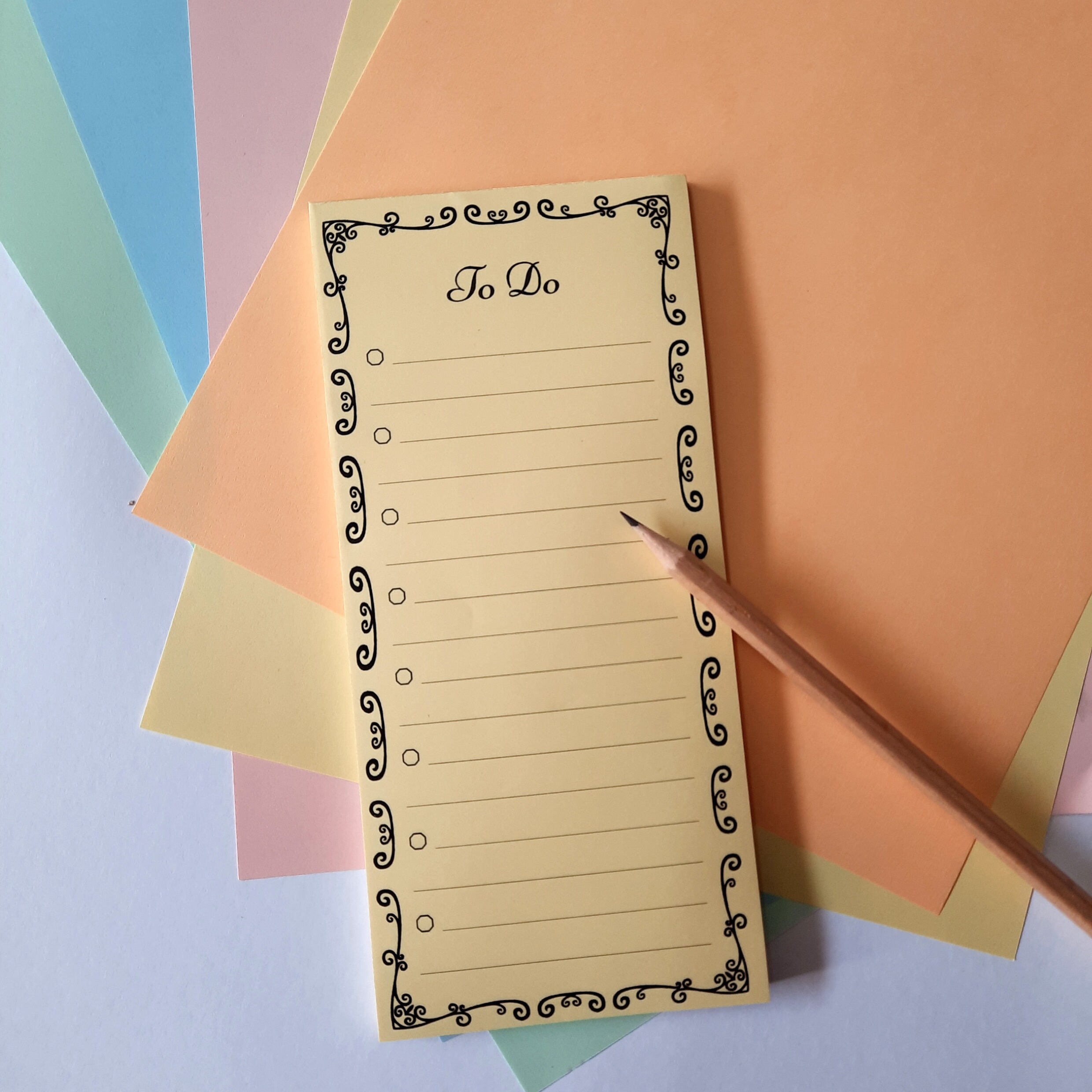 Fancy to Do List Coloured Paper Daily Use Note Pad 50 Sheets Free ...