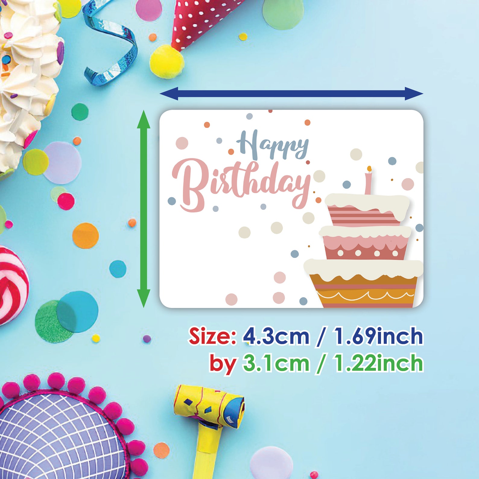Cake Birthday Stickers Label Seals Party Packing Set of 27 | Etsy