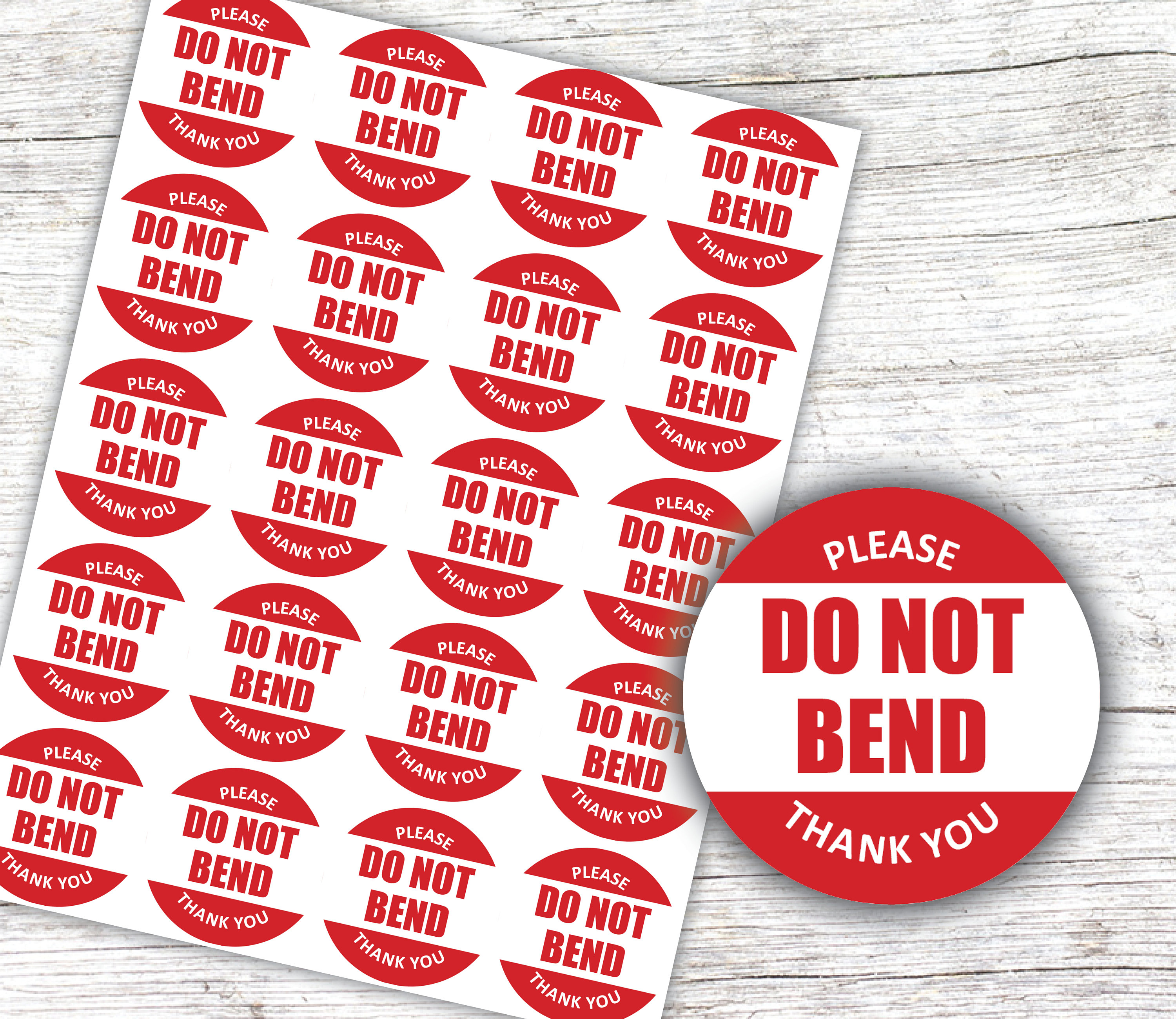 Do Not Bend Stickers Please Do Not Bend for Business - Etsy