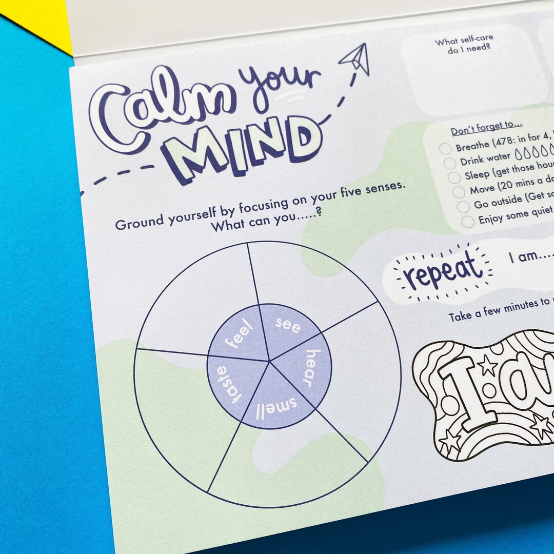Calm Your Mind A5 Notepad Mental Health Stationery Anxiety Notepad De ...