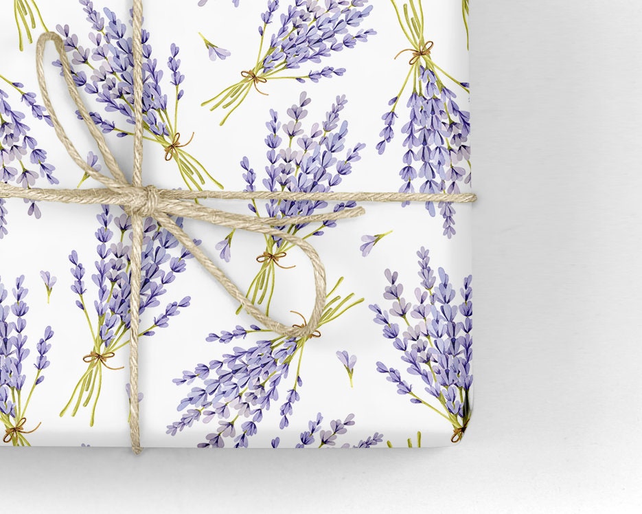 Lavender Wrapping Paper, Lavender Wrapping Paper Roll, Flower Gift Wrap ...