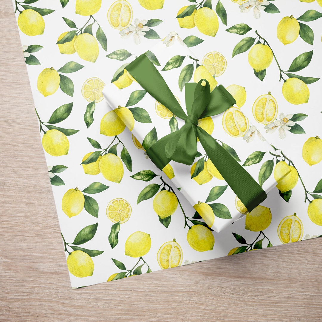 Lemon Wrapping Paper, Fruit Wrapping Paper - Etsy