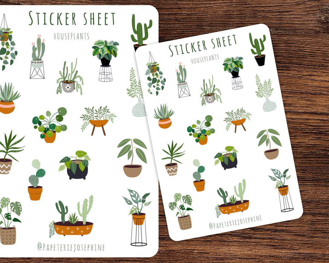Sticker Sheet Houseplants Planner Stickers, Bullet Journal Stickers ...