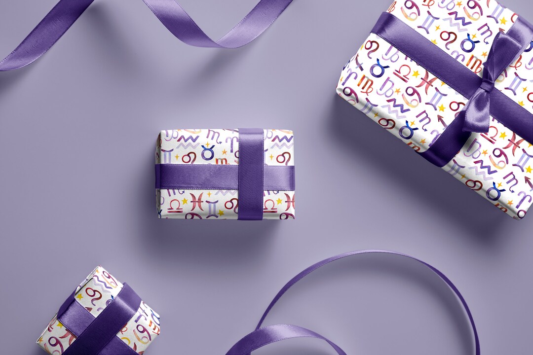 Zodiac Wrapping Paper, Star Sign Wrapping Paper Roll, Astrology Gift ...