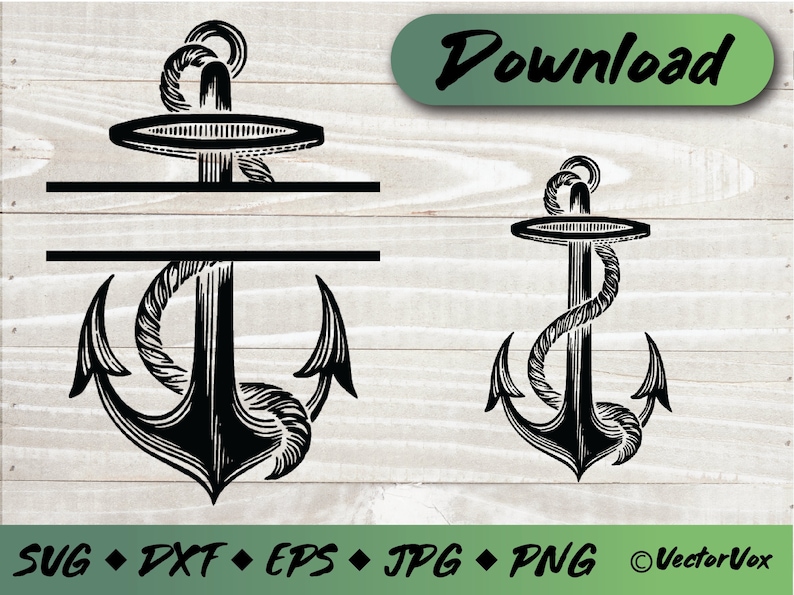 Split Anchor Retro Sketch SVG | Split Anchor Name Frame SVG | Monogram ...