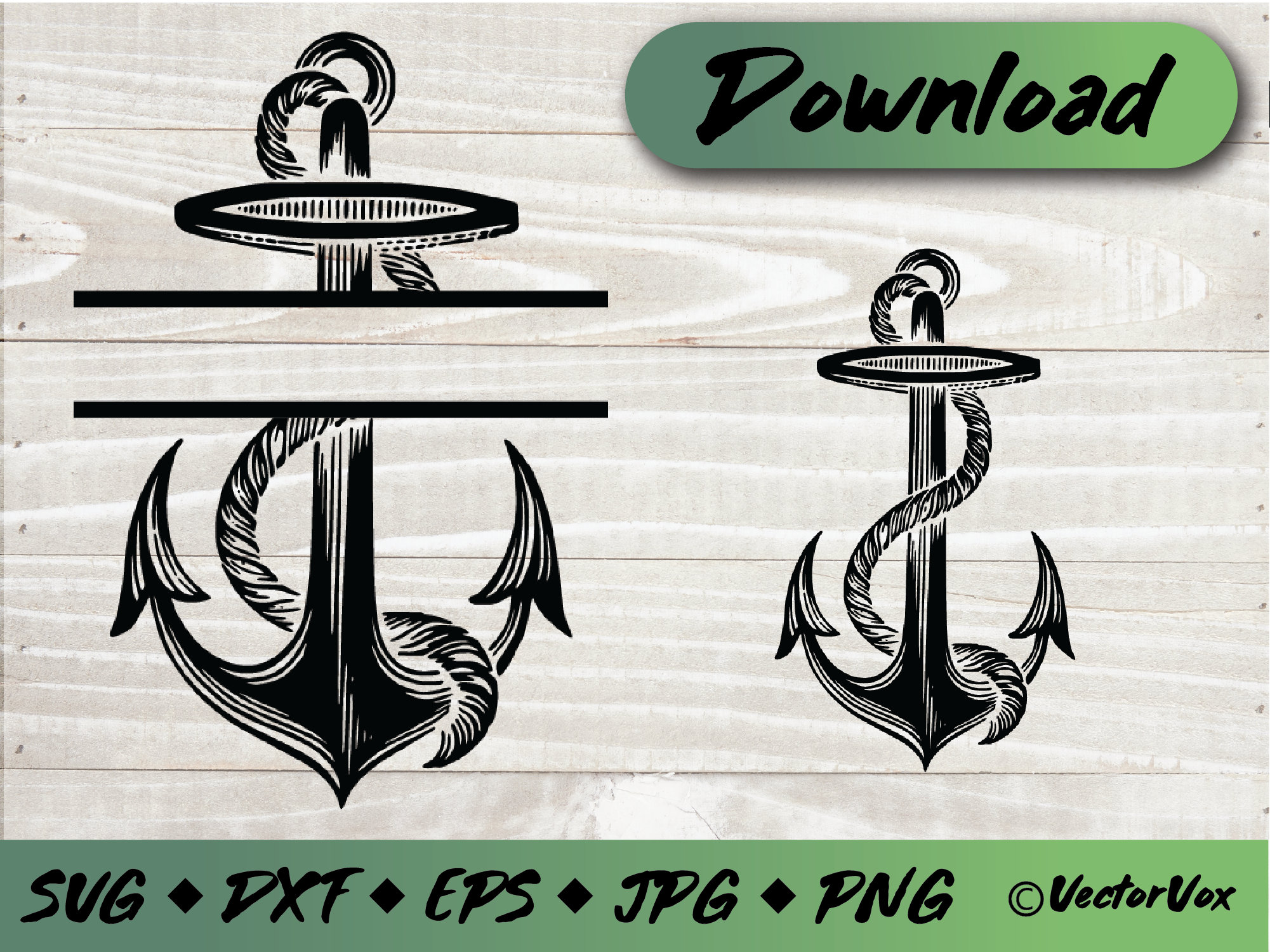 Split Anchor Retro Sketch SVG | Split Anchor Name Frame SVG | Monogram ...
