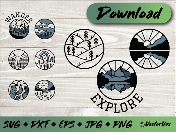 Geometric Mountain Svg Bundle Travel Svg Landscape Svg - Etsy