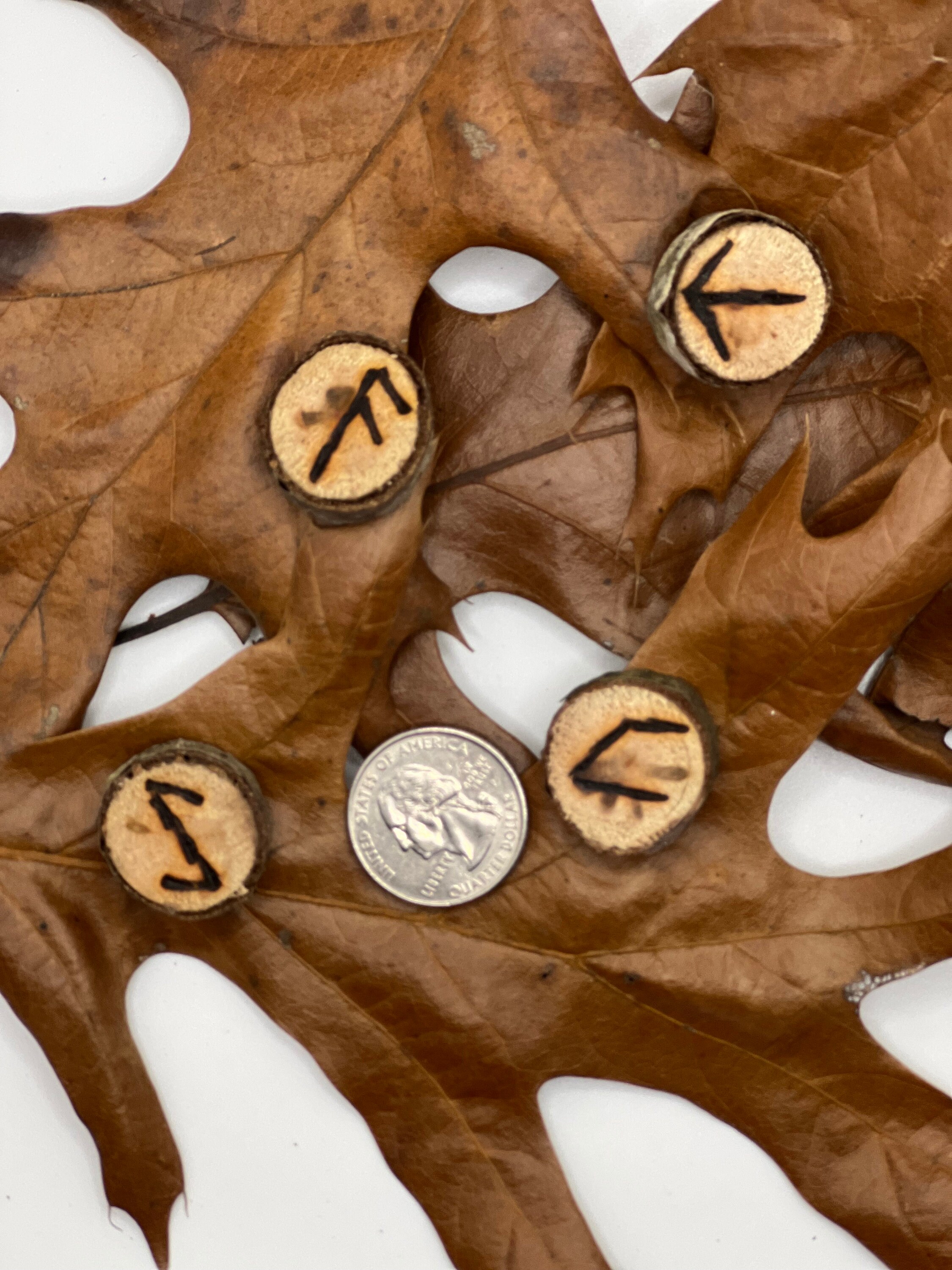 Oak Wood Elder Futhark Rune Set, Wood Rune Set, Viking Runes ...