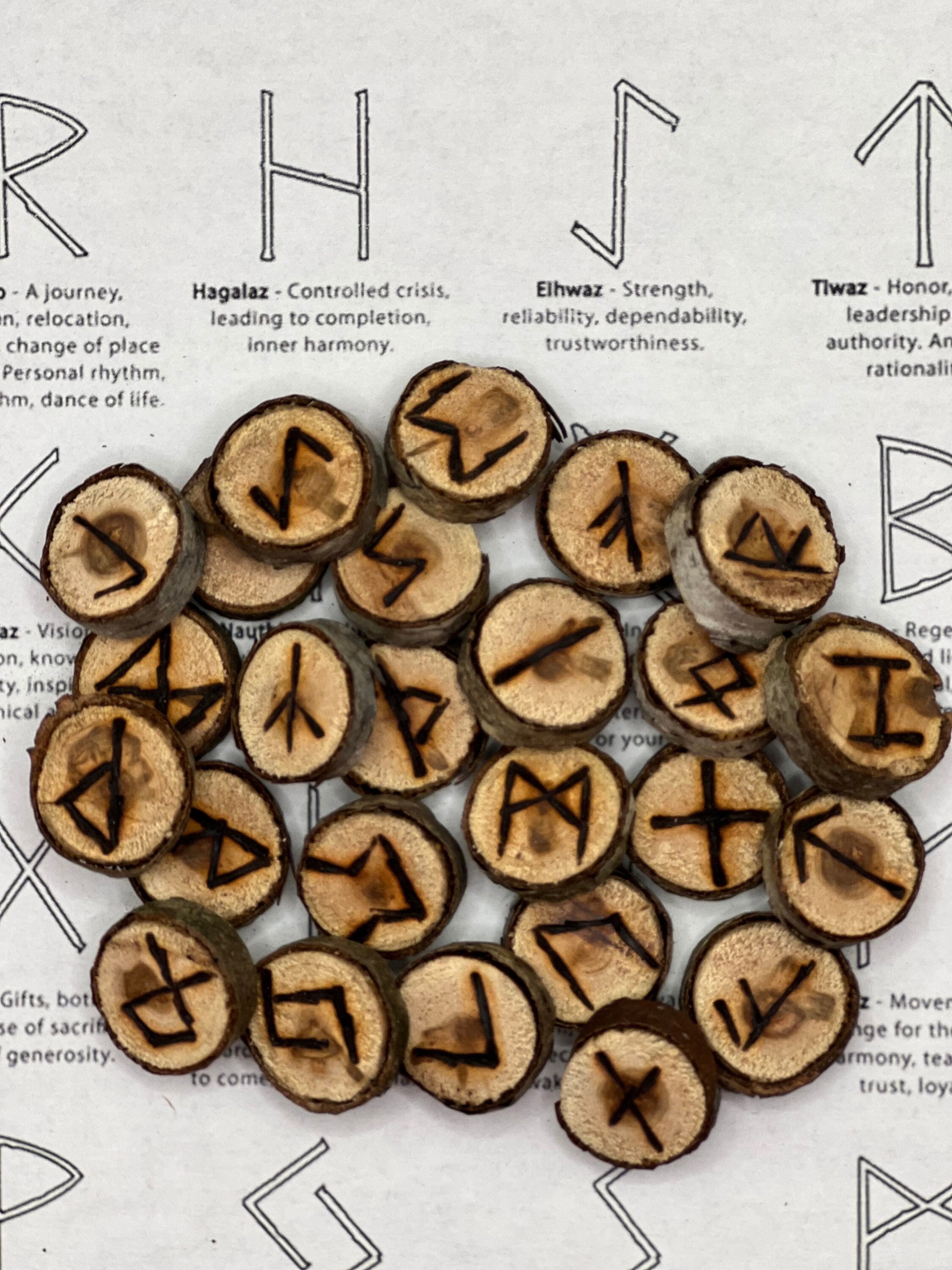 Oak Wood Elder Futhark Rune Set, Wood Rune Set, Viking Runes ...