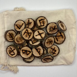 Oak Wood Elder Futhark Rune Set, Wood Rune Set, Viking Runes ...