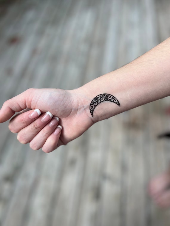 Half Moon Tattoo Fingers