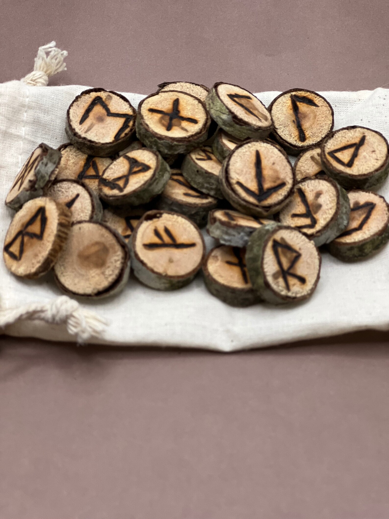 Oak Wood Elder Futhark Rune Set, Wood Rune Set, Viking Runes ...