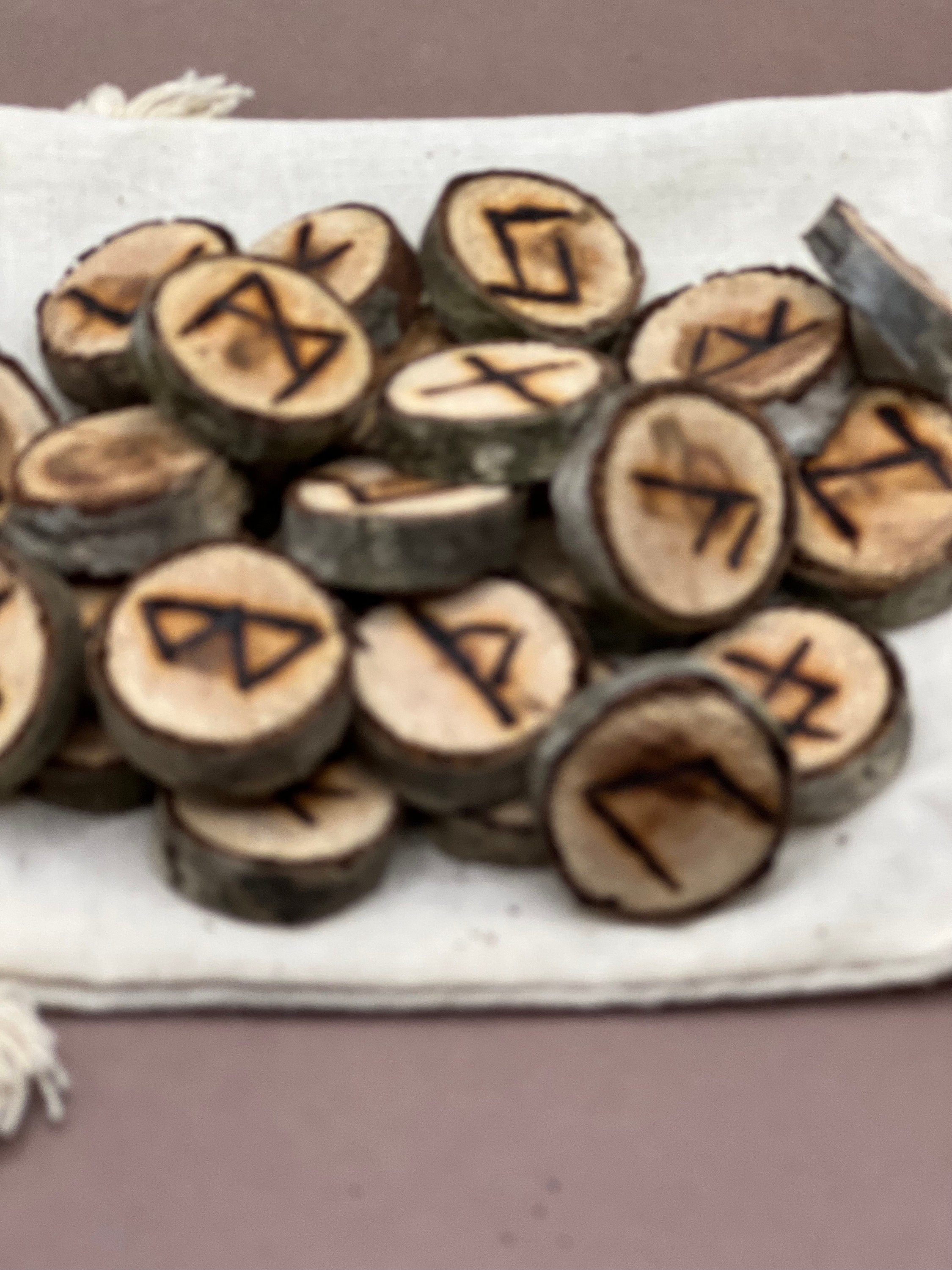 Oak Wood Elder Futhark Rune Set, Wood Rune Set, Viking Runes ...