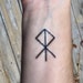 Bring Courage, Bind Rune, Temporary Tattoo, Othala + Isa, Elder Futhark ...