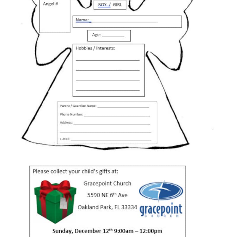 Printable Angel Tree Wish List - Etsy