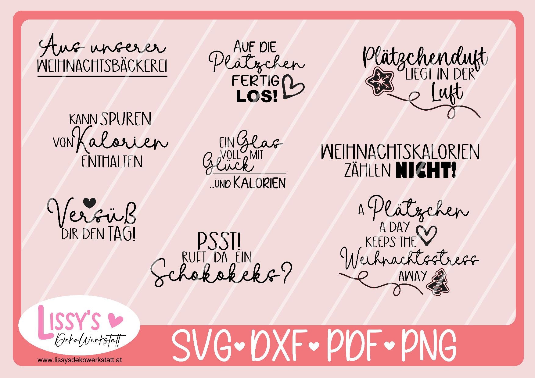 Plotterdatei-Bundle Plätzchen Weihnachten Spruch Deutsch - Etsy.de