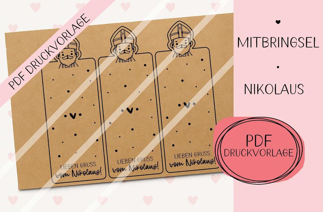 Print Template PDF Santa Claus Nikolo Souvenir Chocolate Small Gift ...