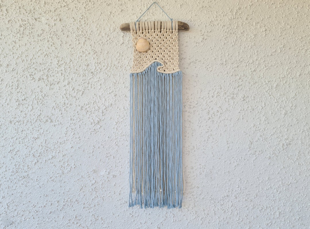 Wall Macrame Ocean Wave Boho Decor Driftwood Ocean Wall Art Beach Art ...