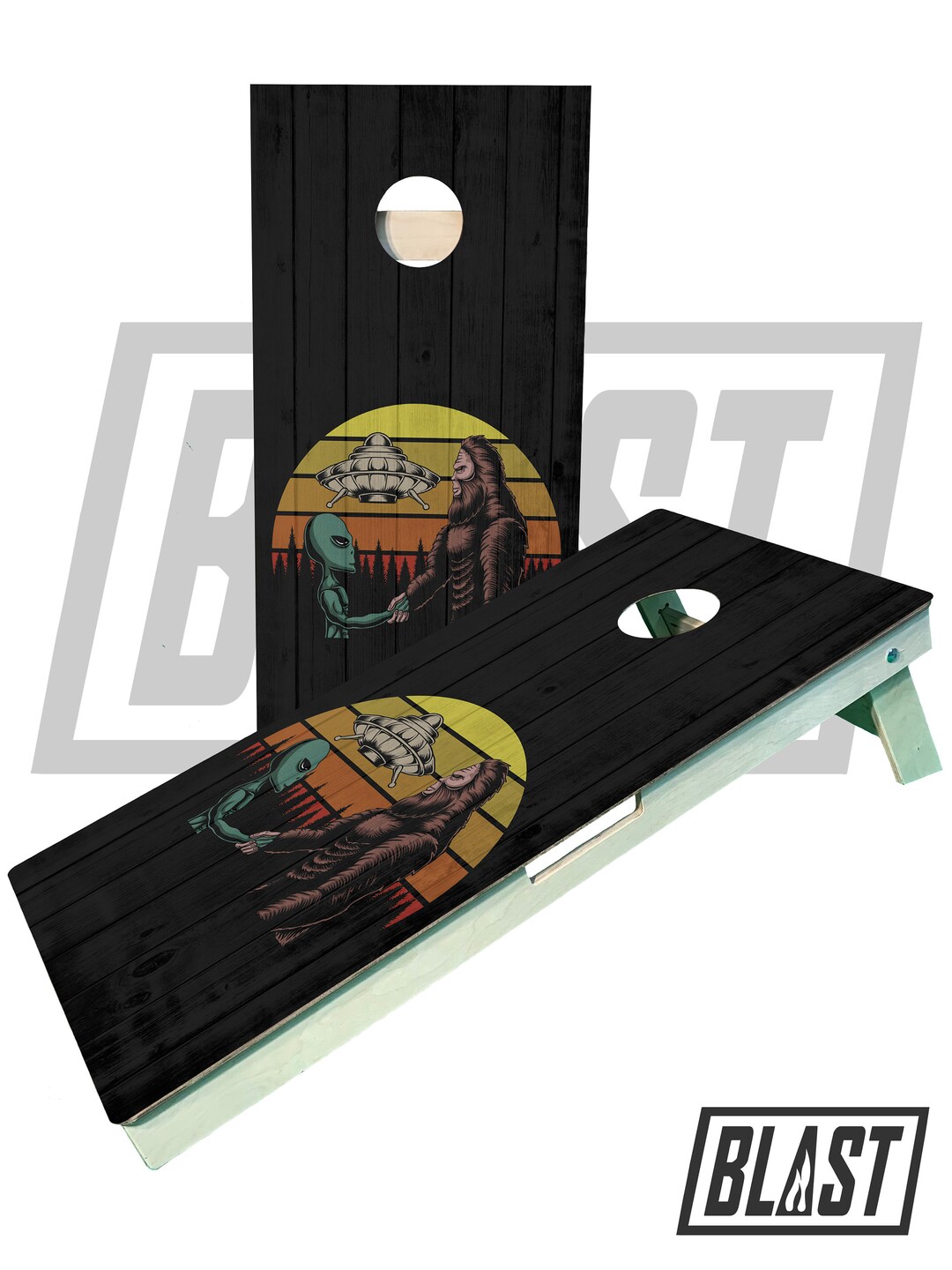 Bigfoot and Alien Retro Pro Cornhole Boards ACL Regulation - Etsy