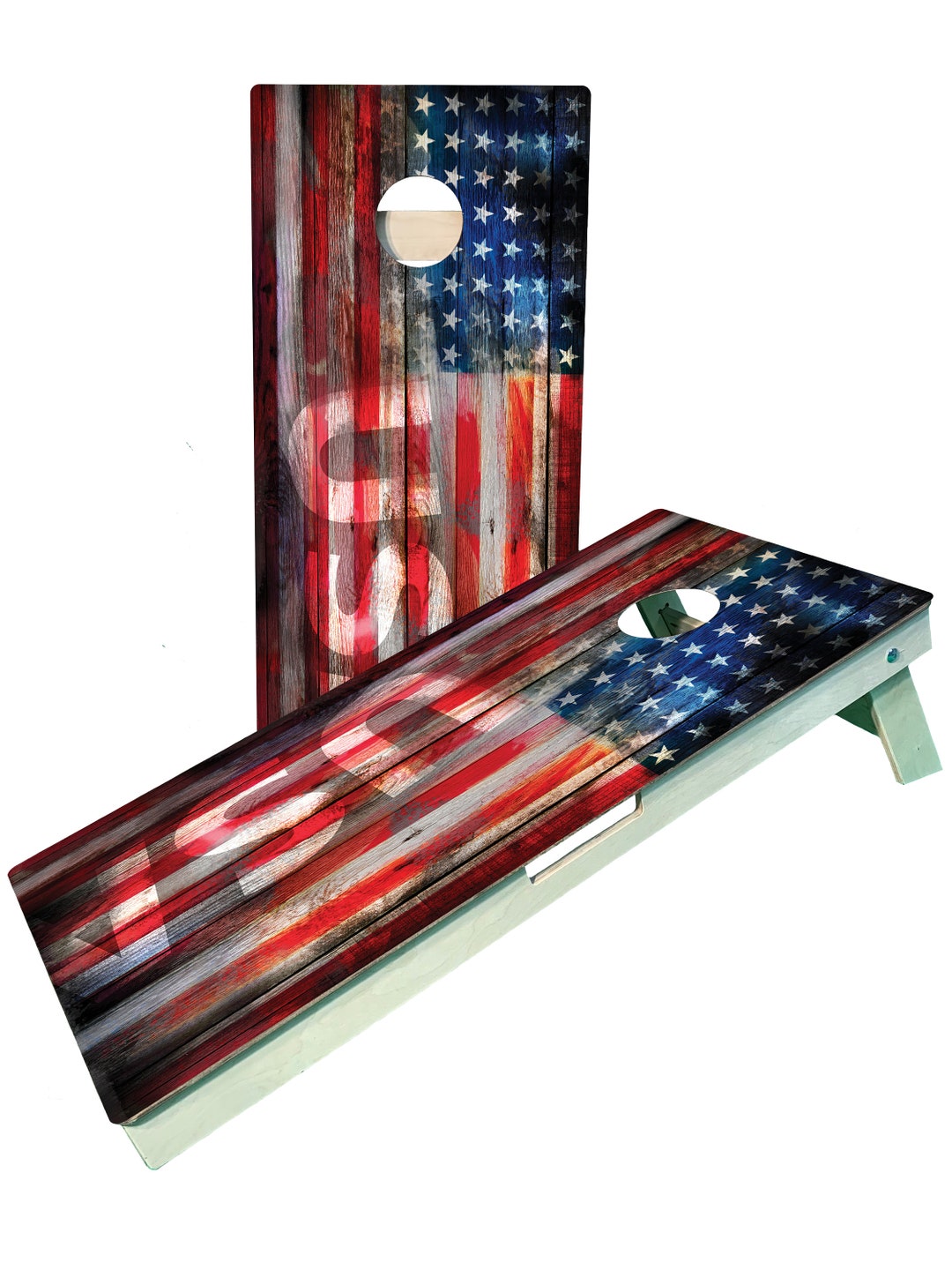 USA American Flag Cornhole Boards - Etsy